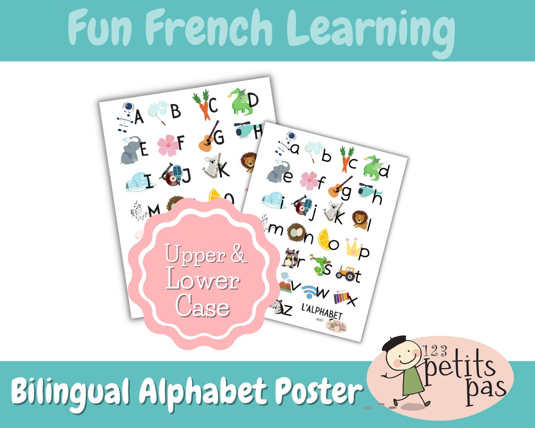 Downloadable Bilingual Alphabet Poster Printable - Etsy Canada