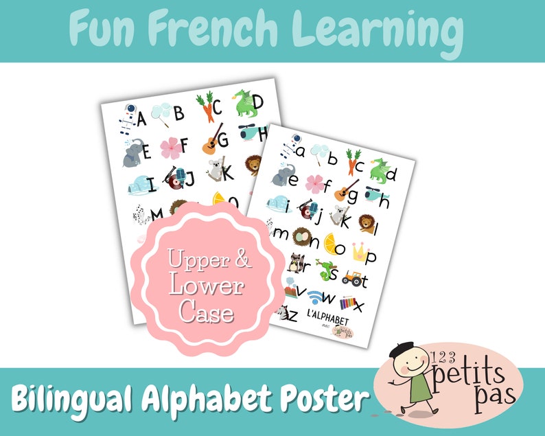 Downloadable Bilingual Alphabet Poster Printable - Etsy Canada
