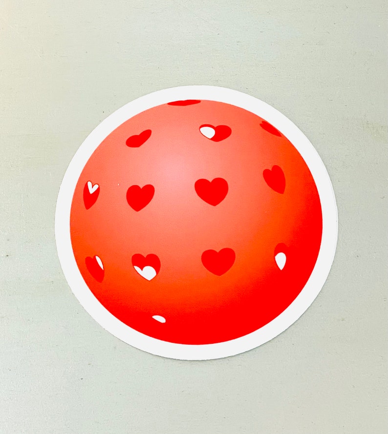 Pickleball Sticker - "pickleball Hearts", Pickleball Sticker ...