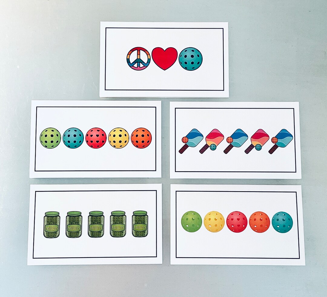Pickleball Note Cards: Original Designs, Set of 10 - Etsy
