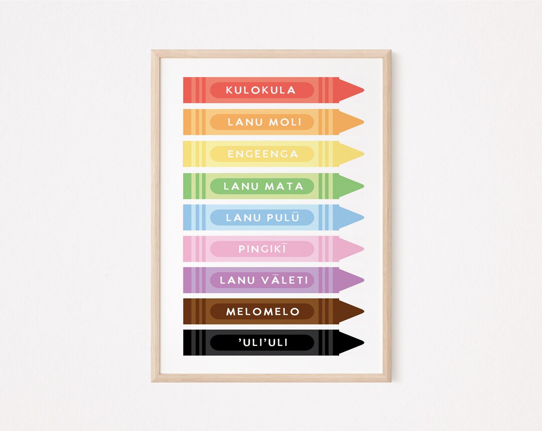 Tongan Colours Educational Poster - Etsy