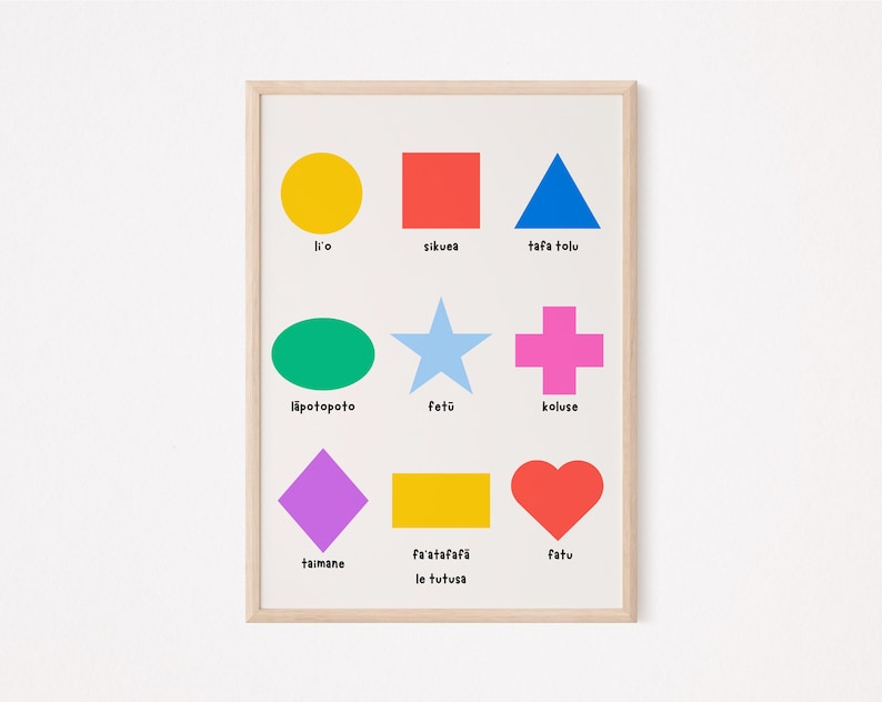 Samoan Shapes Poster | Gagana Samoa Shapes Print for Kids | Pasifika ...