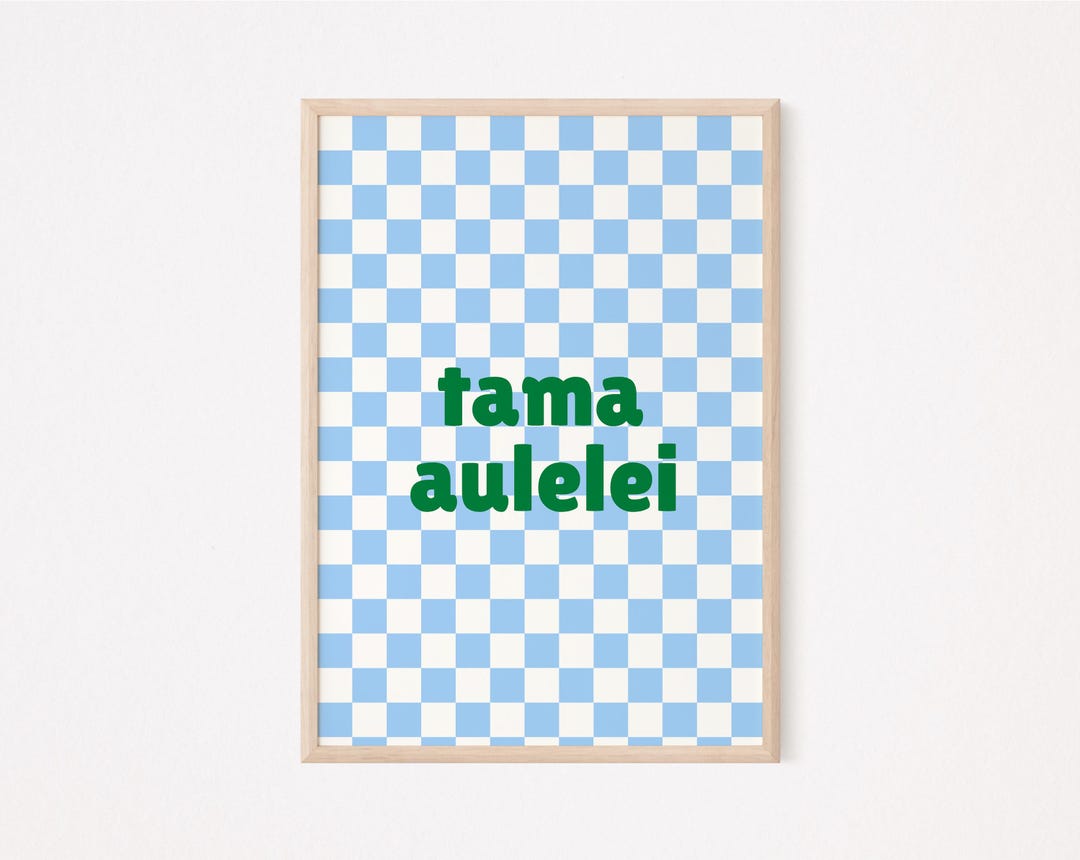Tama Aulelei Print | Samoan Boys Wall Art | Pasifika Home Decor | Blue ...
