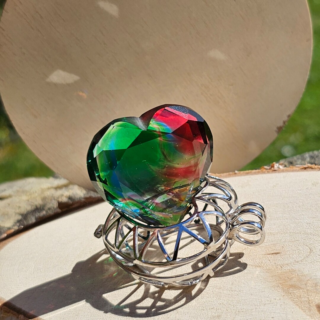 Rainbow Heart Andara Pendant, Archangel Raphael, Archangel Uriel ...