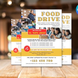 Printable Food Drive Flyer Template, Food Drive Flyer, Food Flyer ...