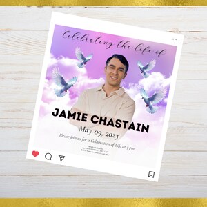 Memorial Funeral Announcement Flyer, Memorial Announcement Flyer ...