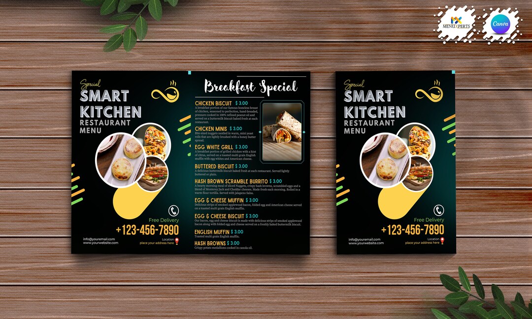 Smart Kitchen Restaurant Menu Template Minimalist Restaurant Menu ...