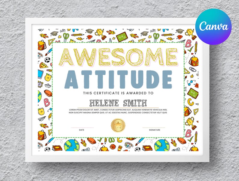 Editable School Awards, End of Year Awards, Personalized School ...