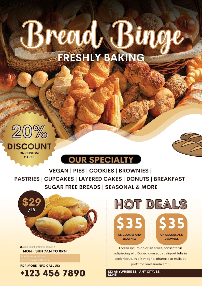 Bakery Flyer, Bakery Business, Bakery Menu, Bake Sale Flyer, Dessert ...