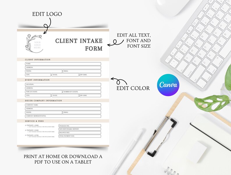 Event Planner Contract Template, Event Planner Client Forms, Wedding ...