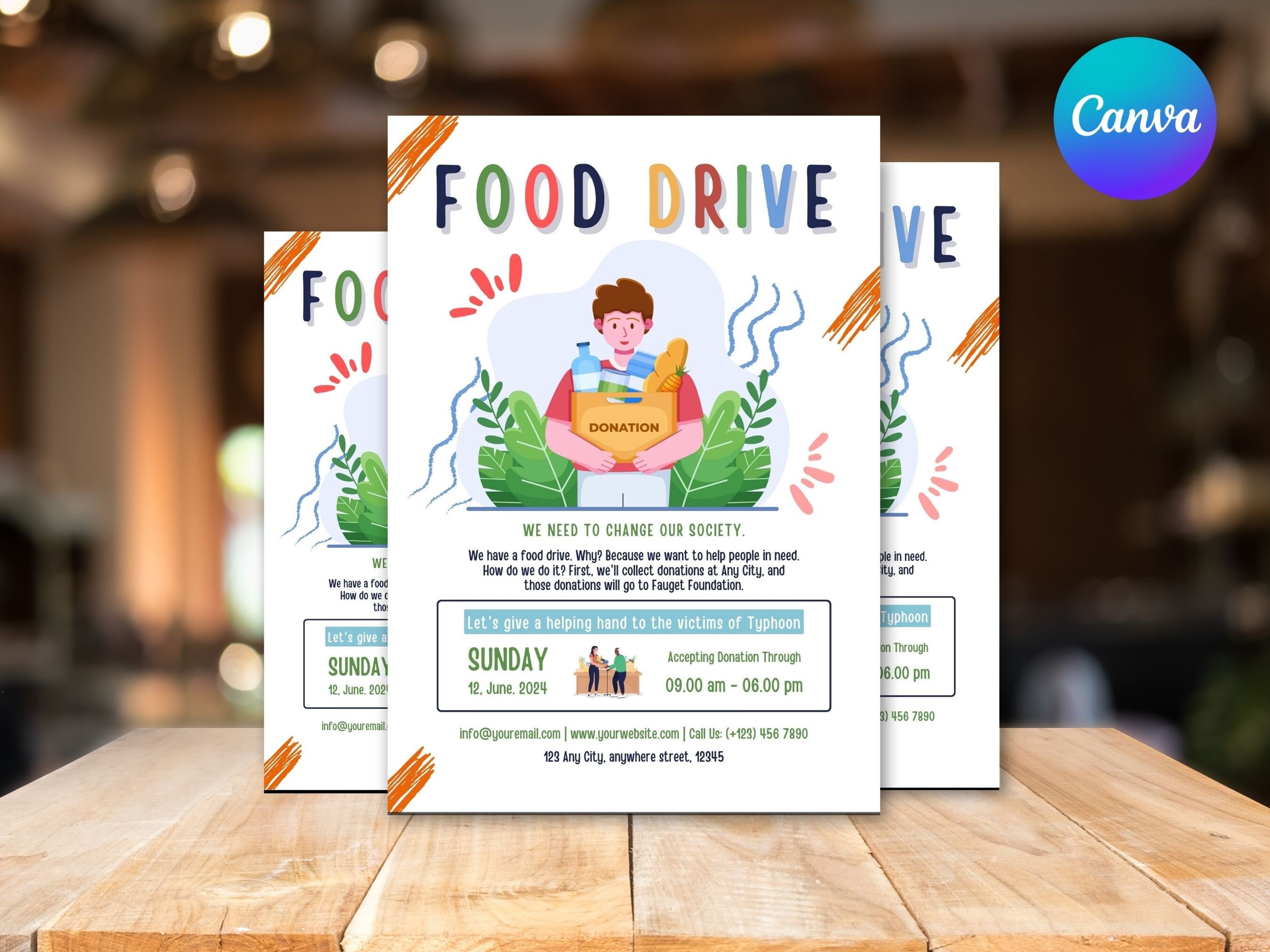 Editable Food Drive Flyer Template Food Flyer Template - Etsy