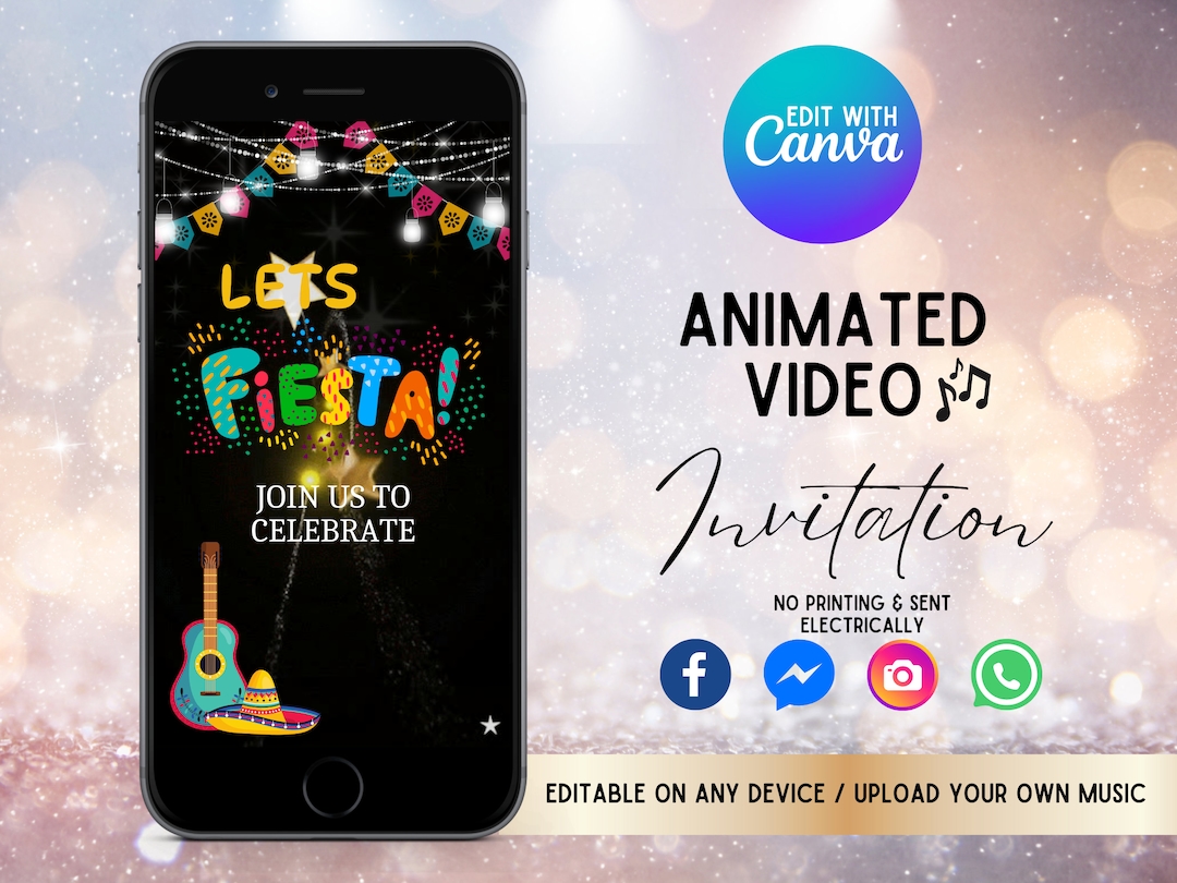 Editable Fiesta Birthday Text Invitation, E-invite, Fiesta Birthday ...