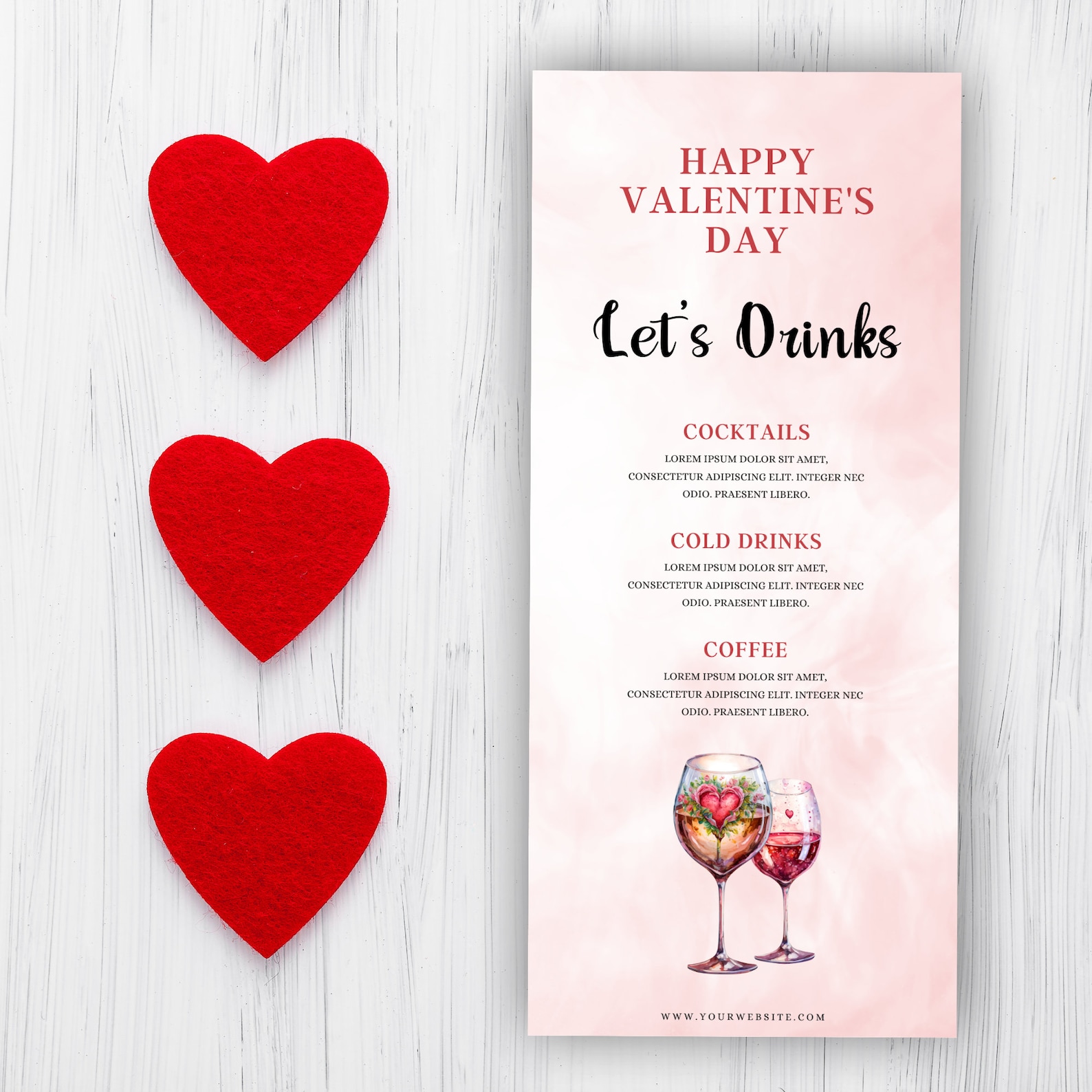 Valentine's Day Drink Menu, Happy Valentine's Day, Galentine's Day ...