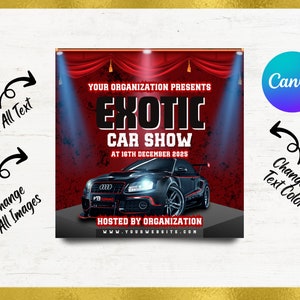 Car Show Flyer Template Diy Exotic Car Show Flyer Diy Car - Etsy