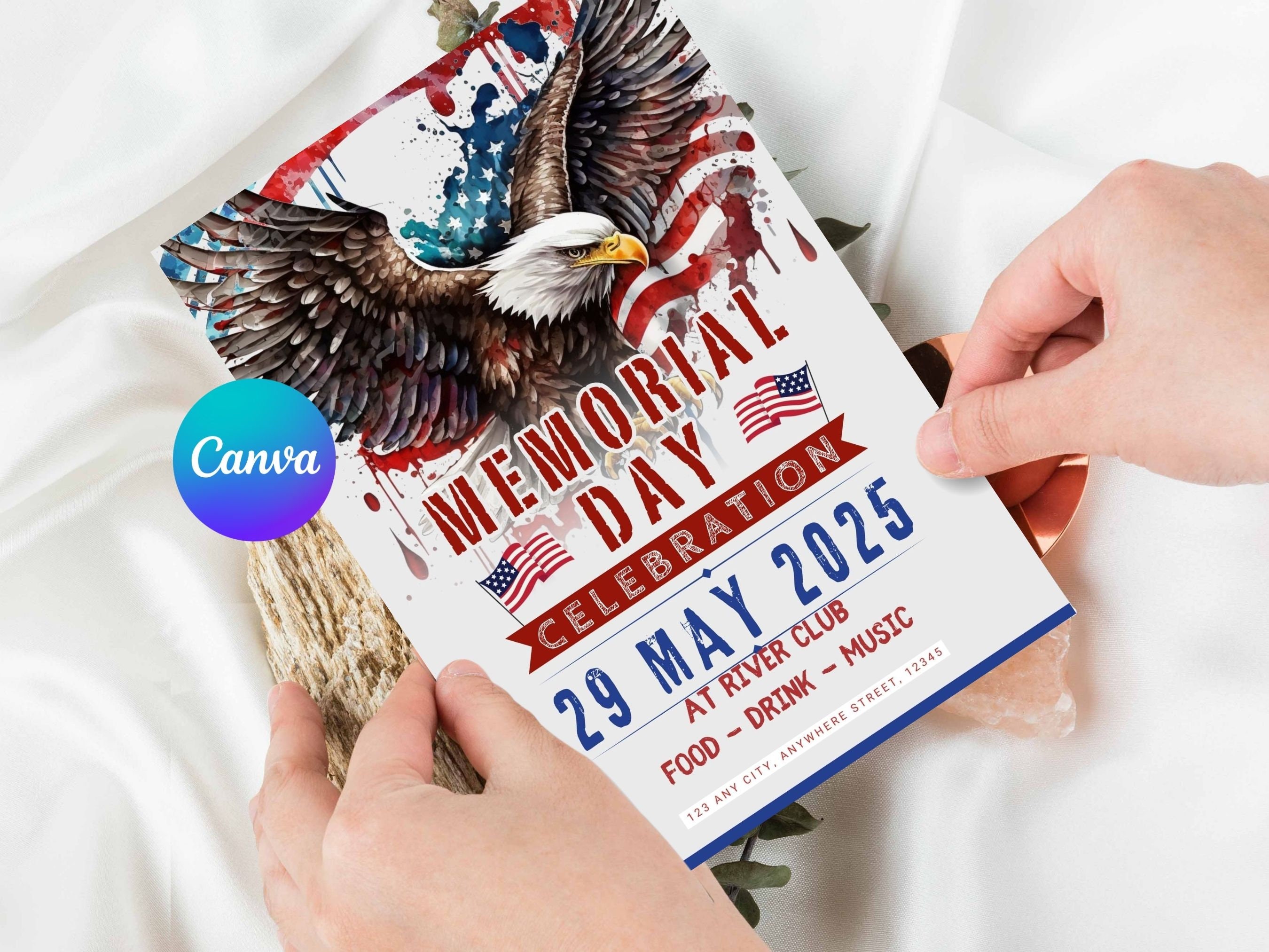 Memorial Day Invitation Template Instant Download Memorial - Etsy Canada