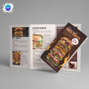 Burger Buzz Restaurant Menu Tri Fold Template Restaurant Menu Template ...