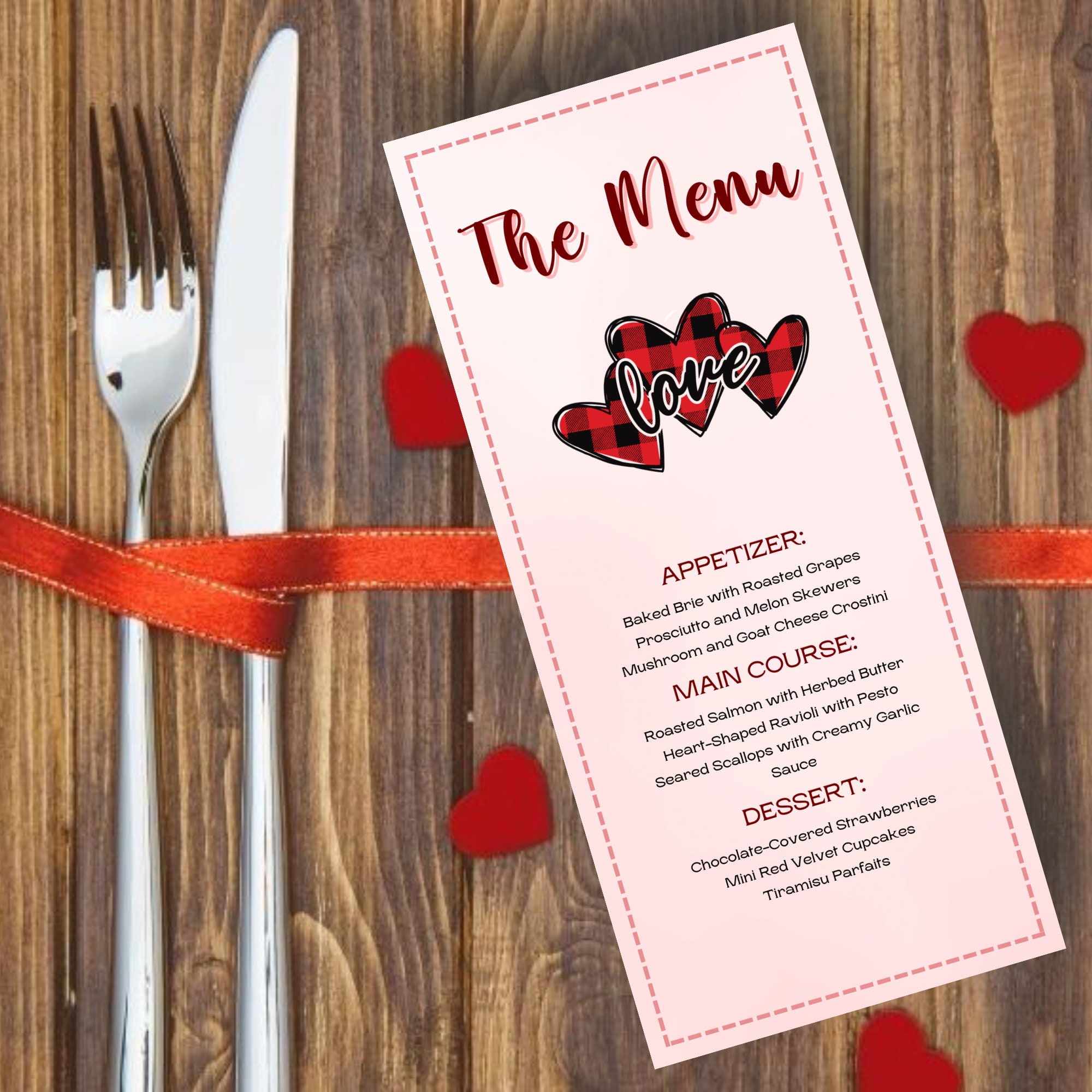 Valentines Day Menu, Printable Sweet Hearts Birthday Baby Shower Teens ...
