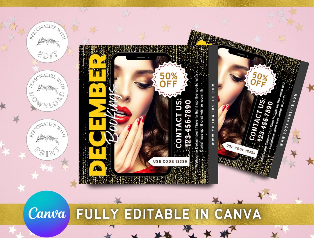 December Booking Flyer, Book Now Flyer, Christmas Sale Flyer, Holiday ...