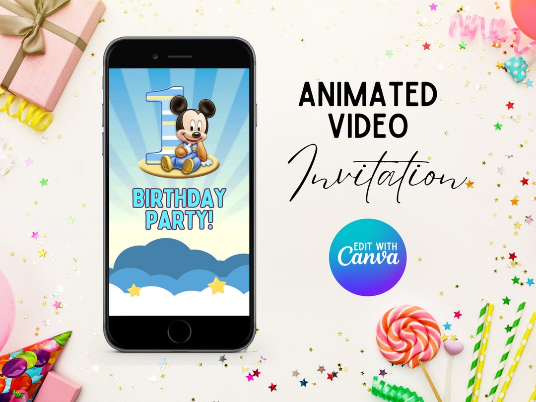 Animated Birthday Invitation, Animated Video Invite, Birthday Party ...