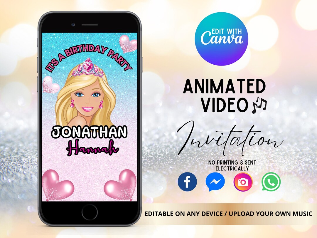 Princess Video Invitation, Birthday & Baptism Video Invitation ...