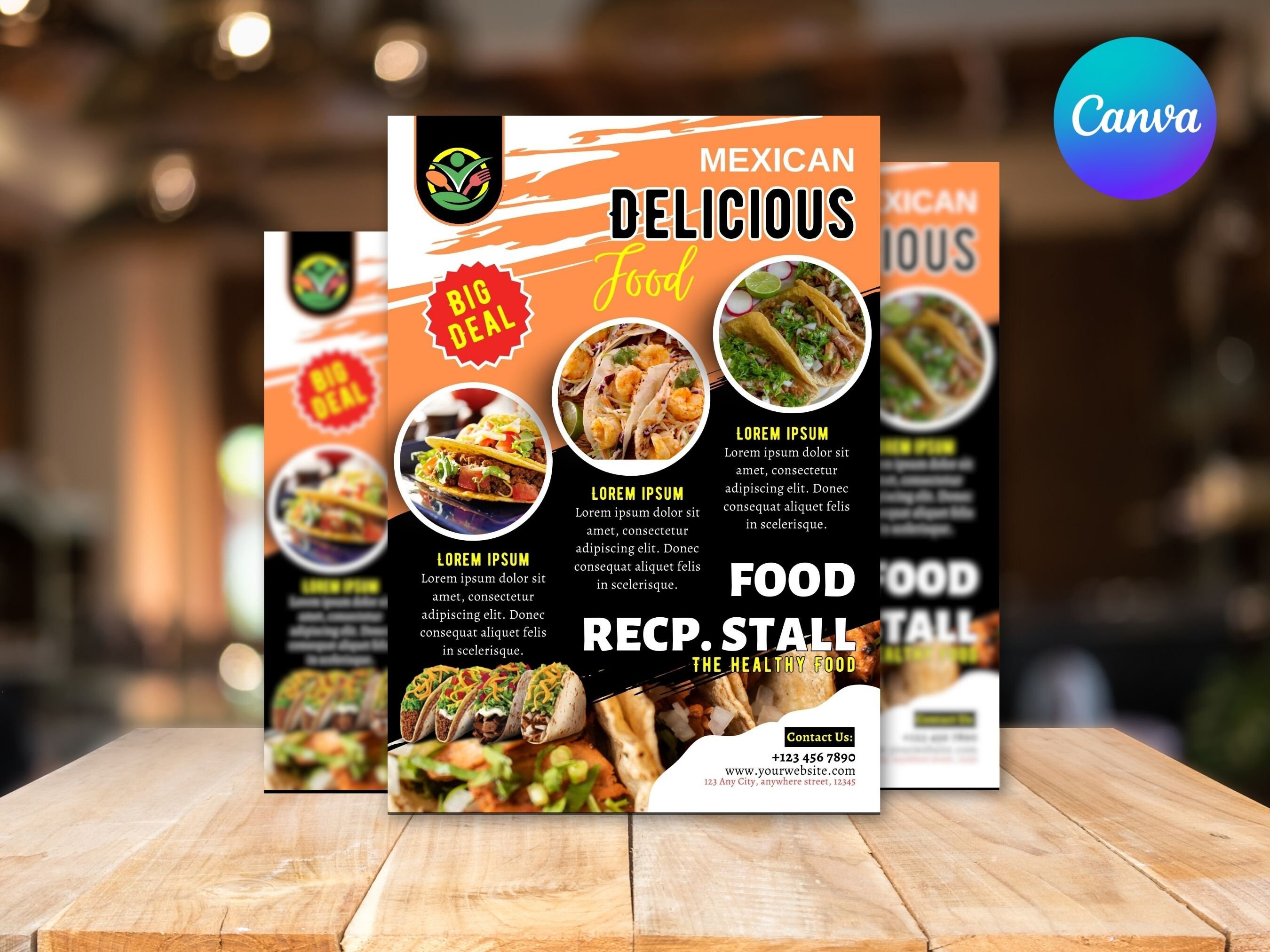 Mexican Food Flyer, DIY Canva Mexican Food Flyer Template, Editable US ...