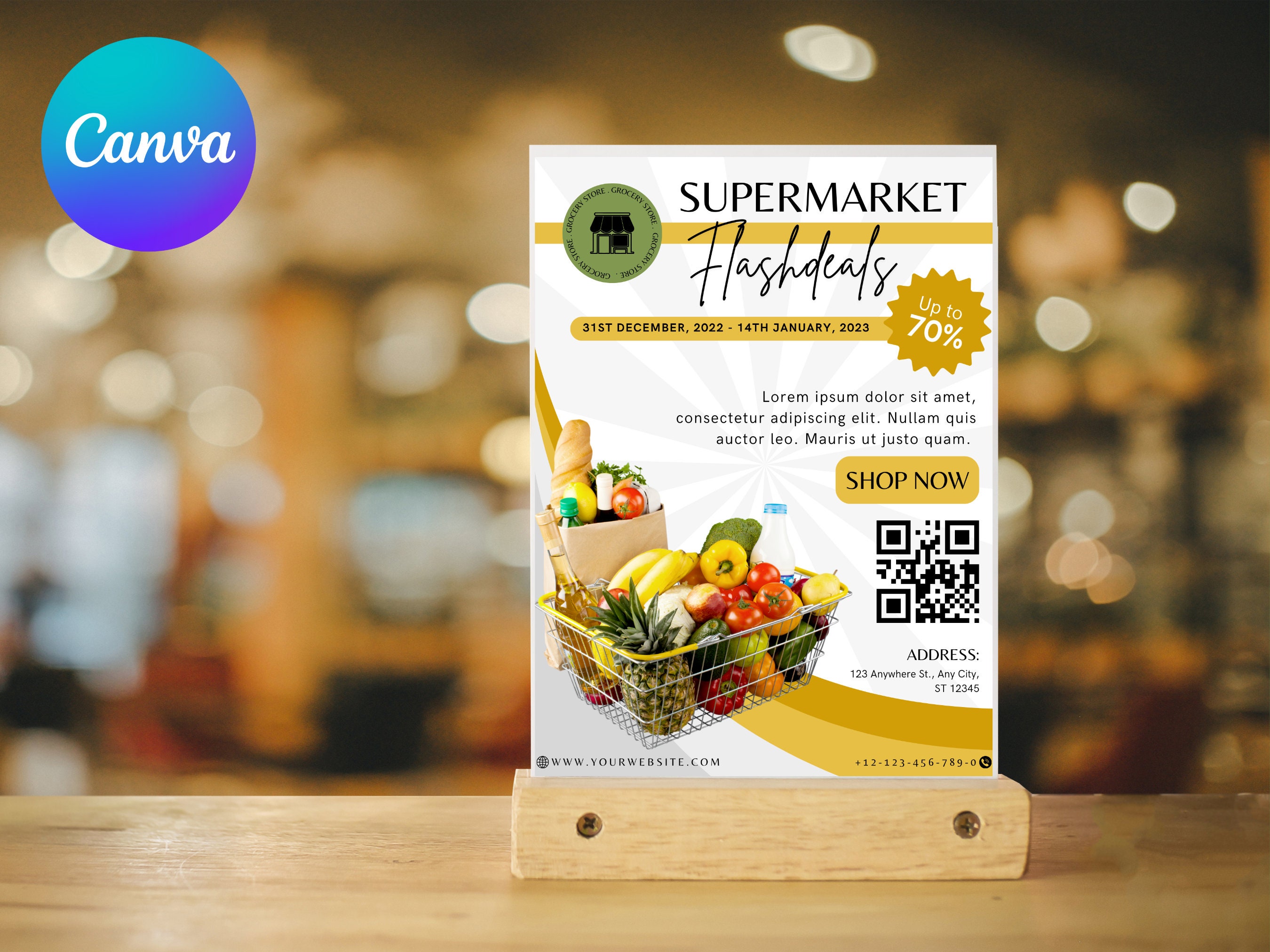 Grocery Store Flyer, Supermarket Flyer, Diy Canva Grocery Store Flyer ...