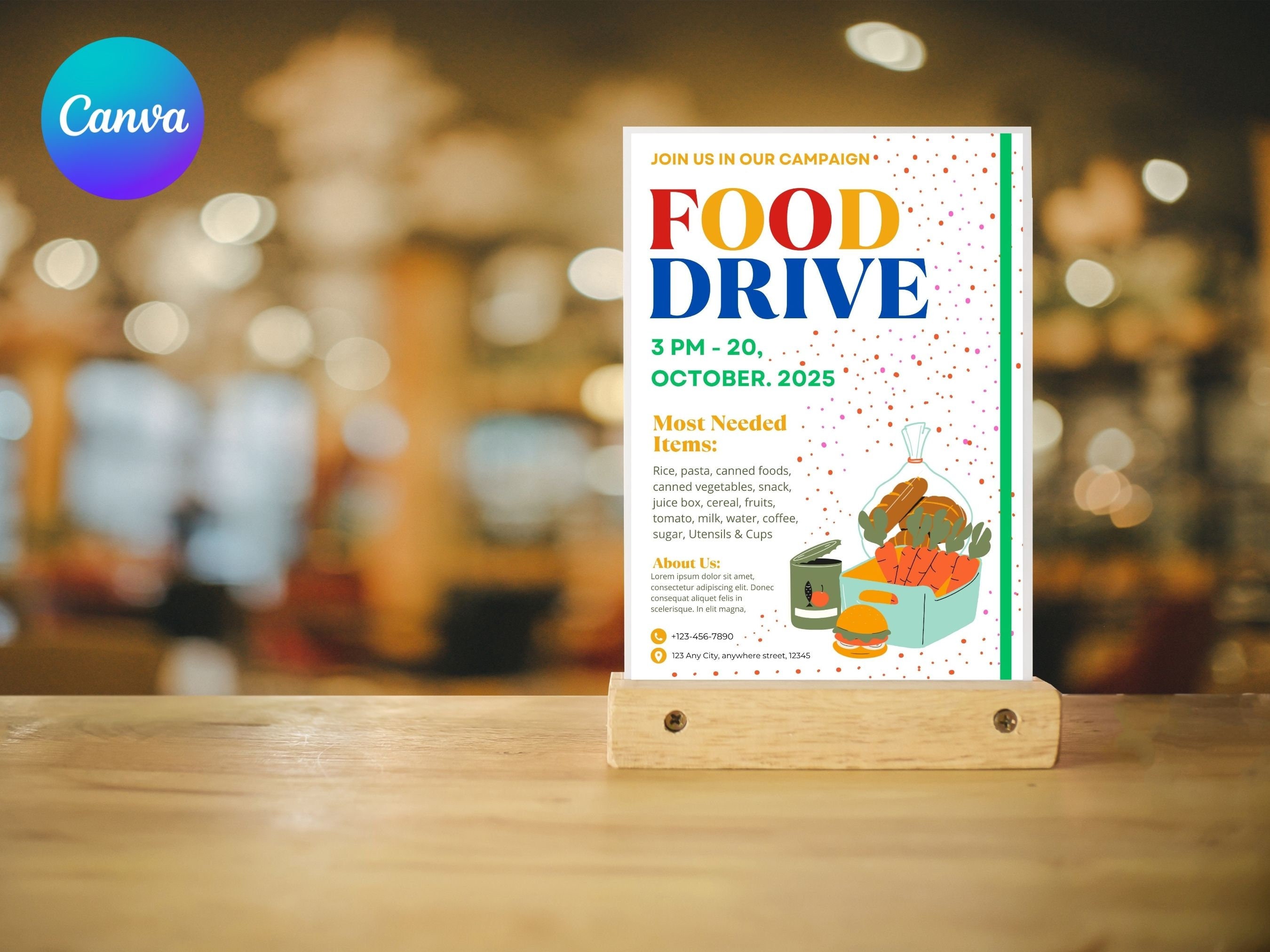 Editable Food Drive Flyer, Food Drive Flyer, Food Flyer Template ...