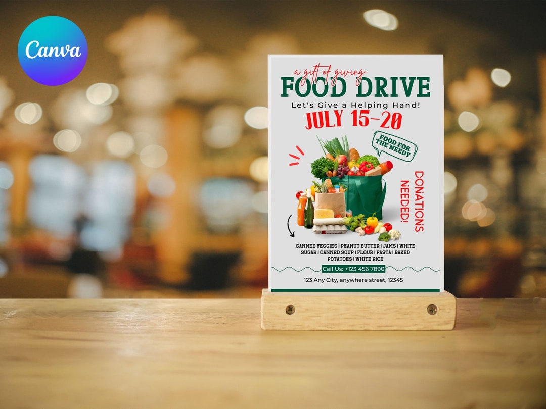 Food Flyer Template, Food Drive Flyer, Editable Donation Drive Flyer ...