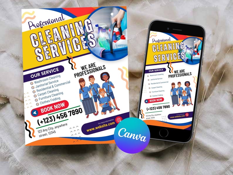 Cleaning Service Flyer, Editable Template, Cleaning Flyer, Power Wash ...