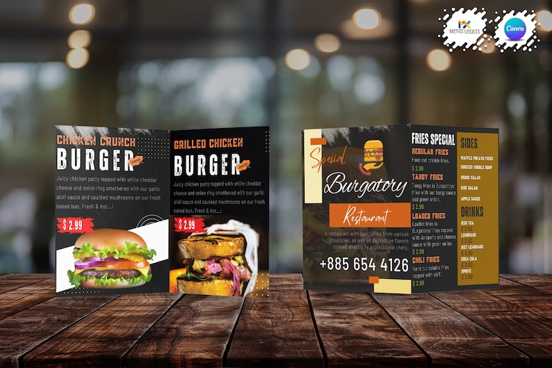 Burgatory Restaurant Menu Template Minimalist Menu Menu Card - Etsy