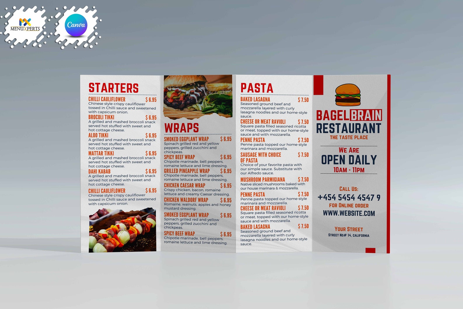 Restaurant Menu Template, Food Menu Template, Editable Restaurant Food ...