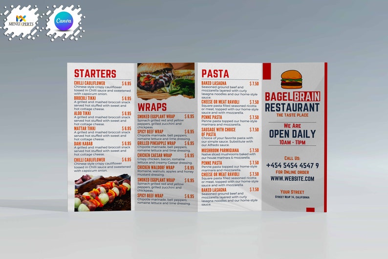 Restaurant Menu Template, Food Menu Template, Editable Restaurant Food ...