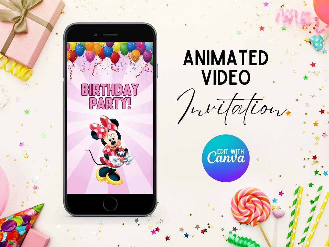 Animated Birthday Invitation, Animated Video Invite, Birthday Party ...