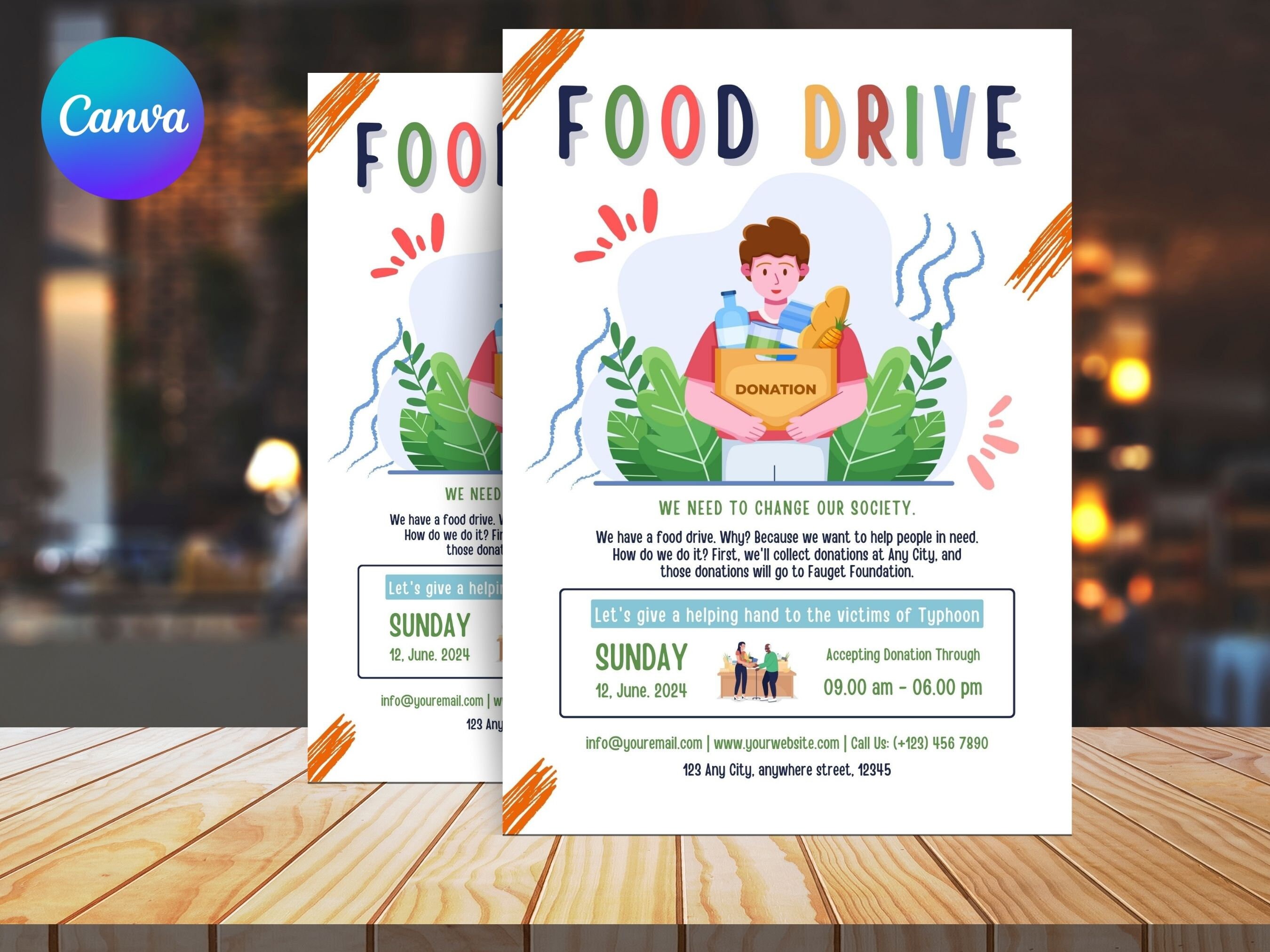 Editable Food Drive Flyer Template Food Flyer Template - Etsy