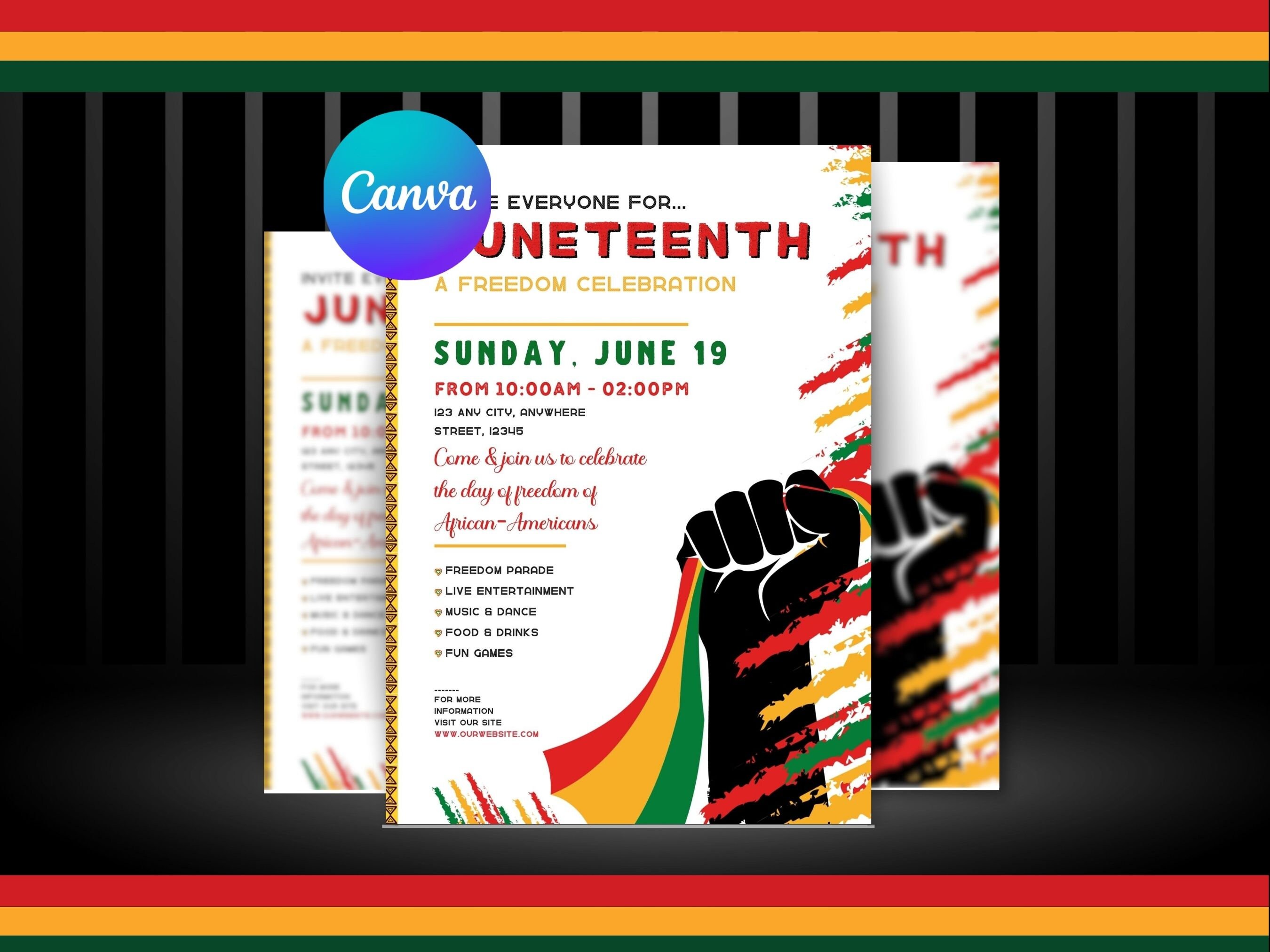 Printable Juneteenth Celebration Invitation, Black Freedom Juneteenth ...