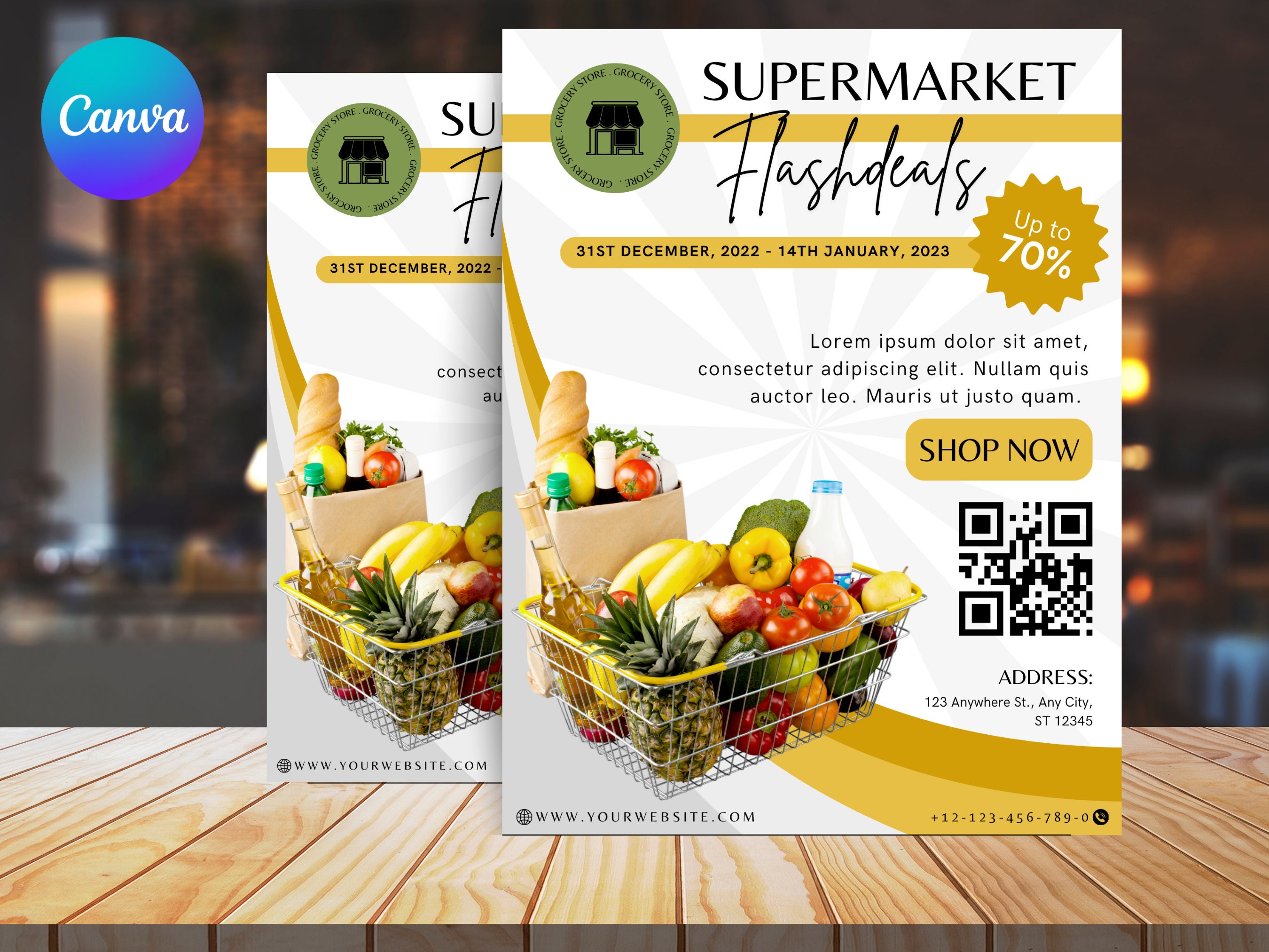 Grocery Store Flyer, Supermarket Flyer, Diy Canva Grocery Store Flyer ...
