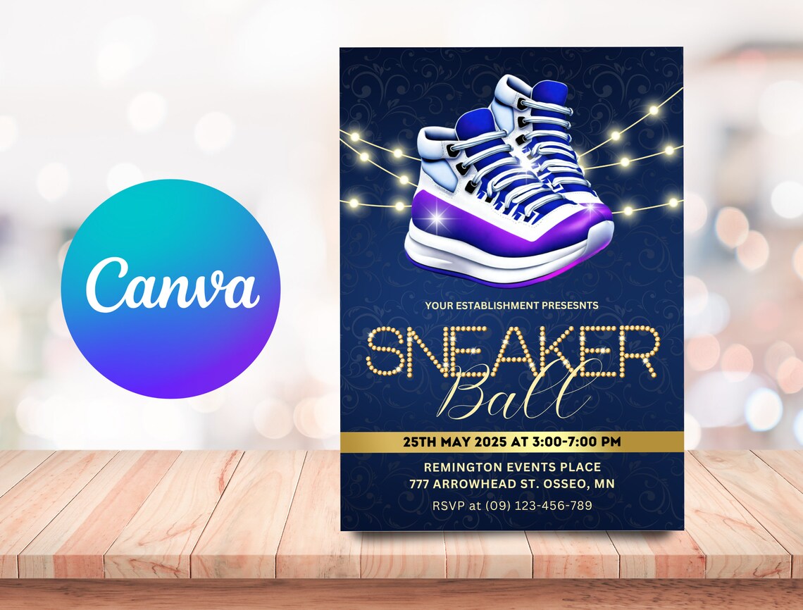 Sneaker Ball Flyer, Sneaker Ball Gala, Sneaker Ball Invite, Sneaker ...