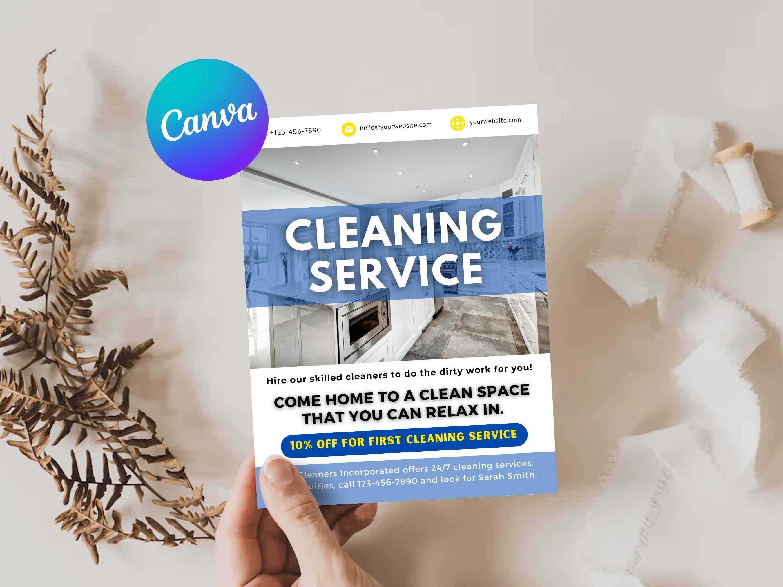 Cleaning Service Flyer Diy Flyer Template Design Cleaning - Etsy