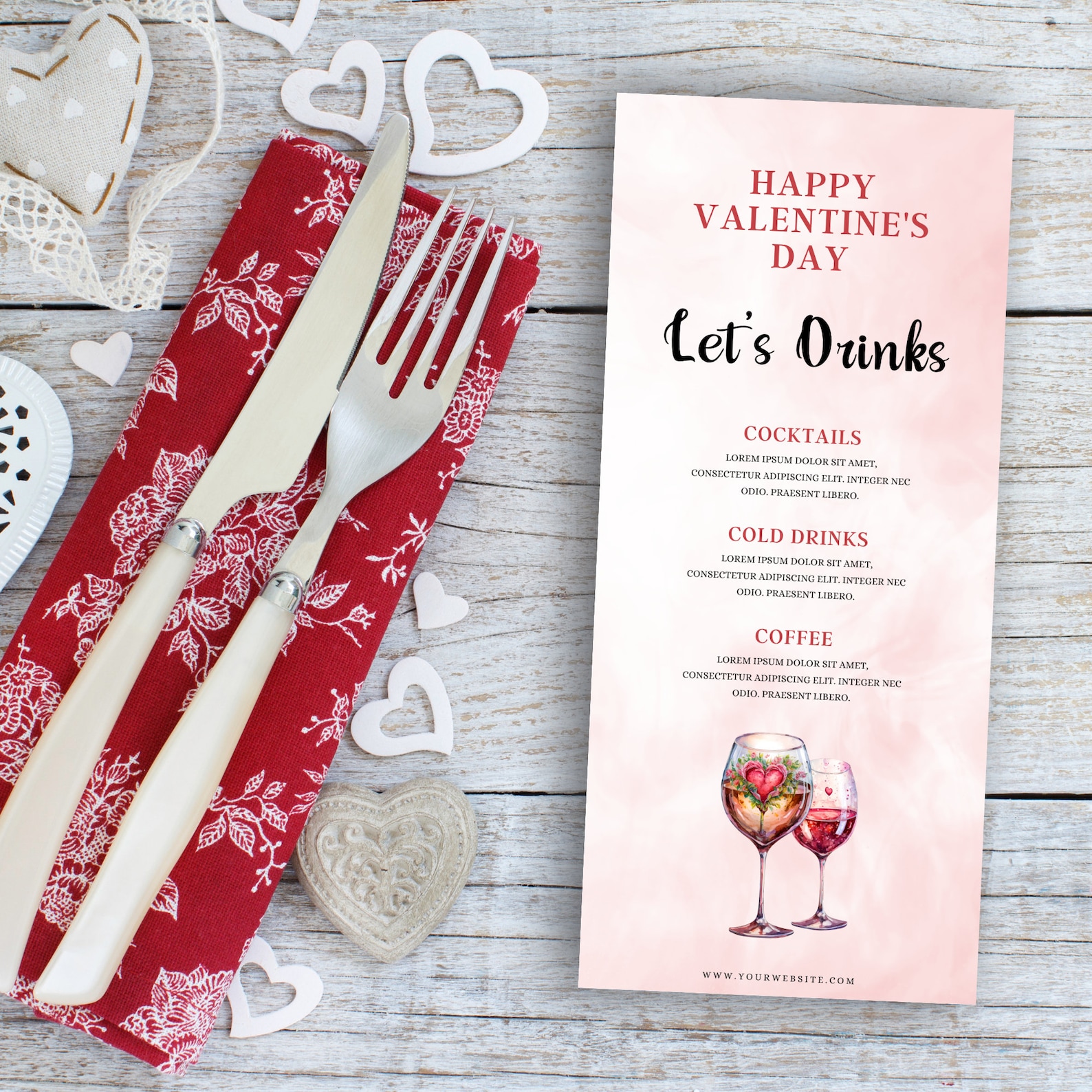 Valentine's Day Drink Menu, Happy Valentine's Day, Galentine's Day ...