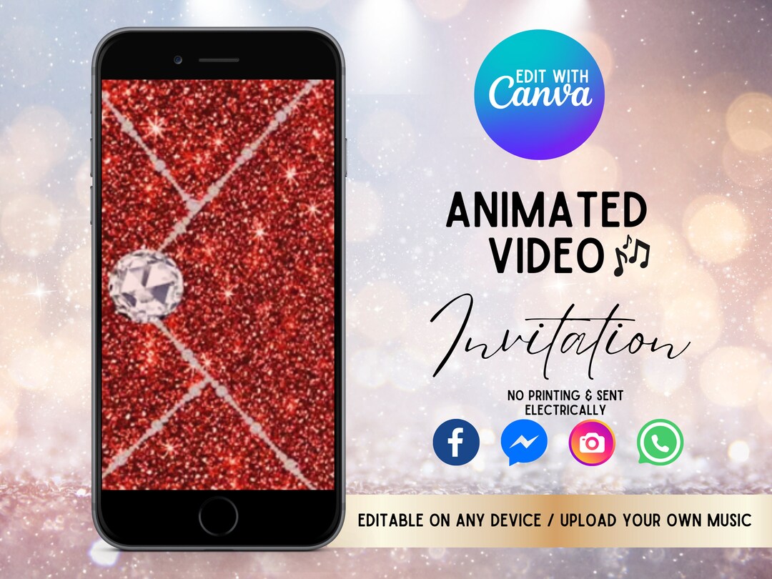 Electronic Video Invitation, Red Envelope Animated Invitation, Custom ...