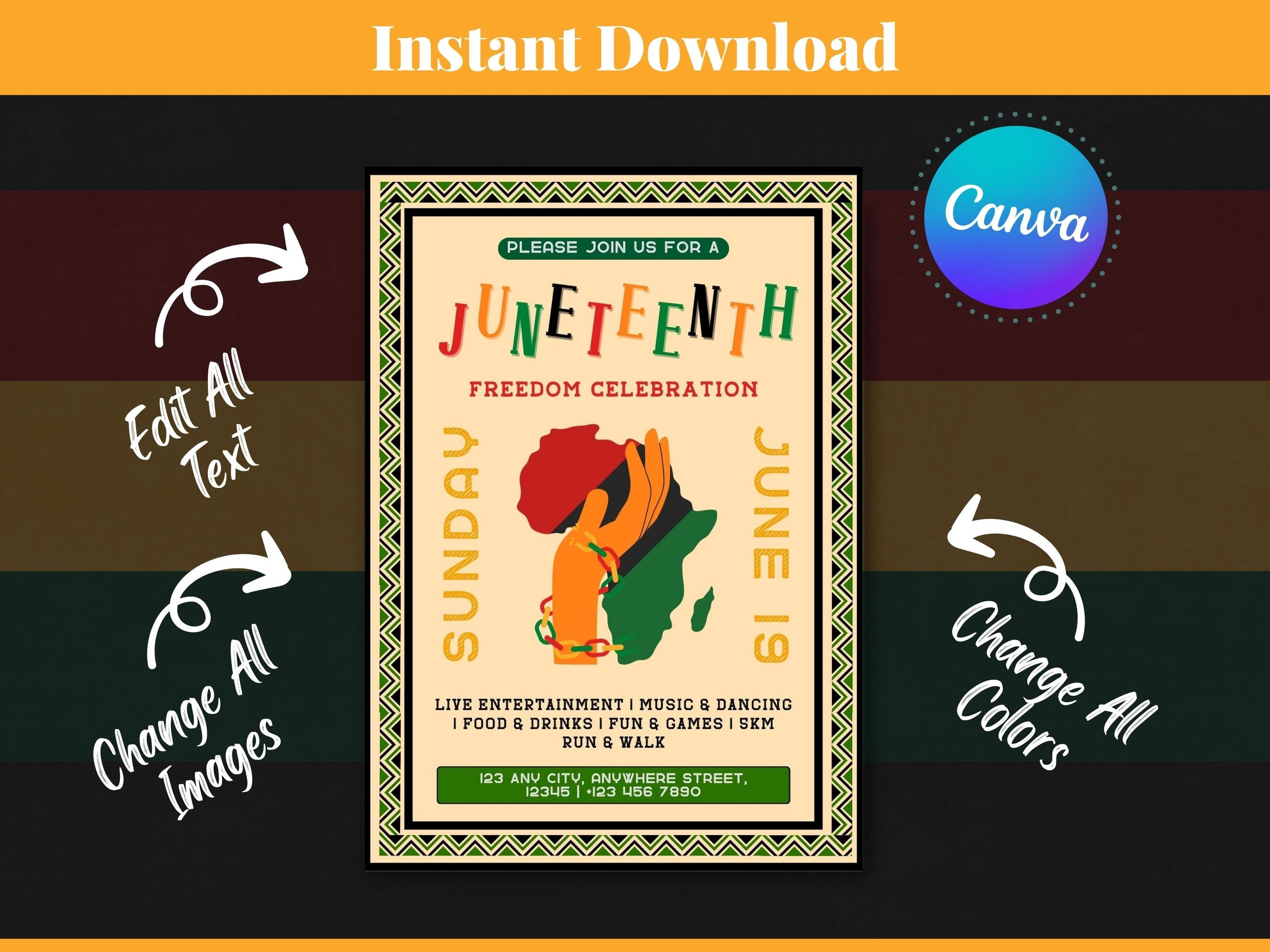 Editable Juneteenth Event Invitation, Juneteenth Invite Digital ...