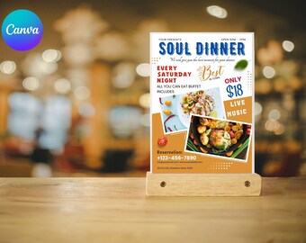 Editable Flyer Template, Soul Food Sunday, Soul Food Flyer, Food Flyer ...