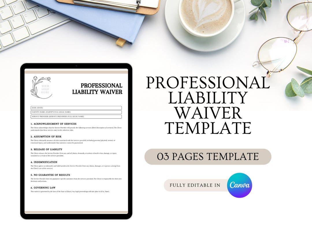 Professional Liability Waiver Template, Liability Damage Waiver ...