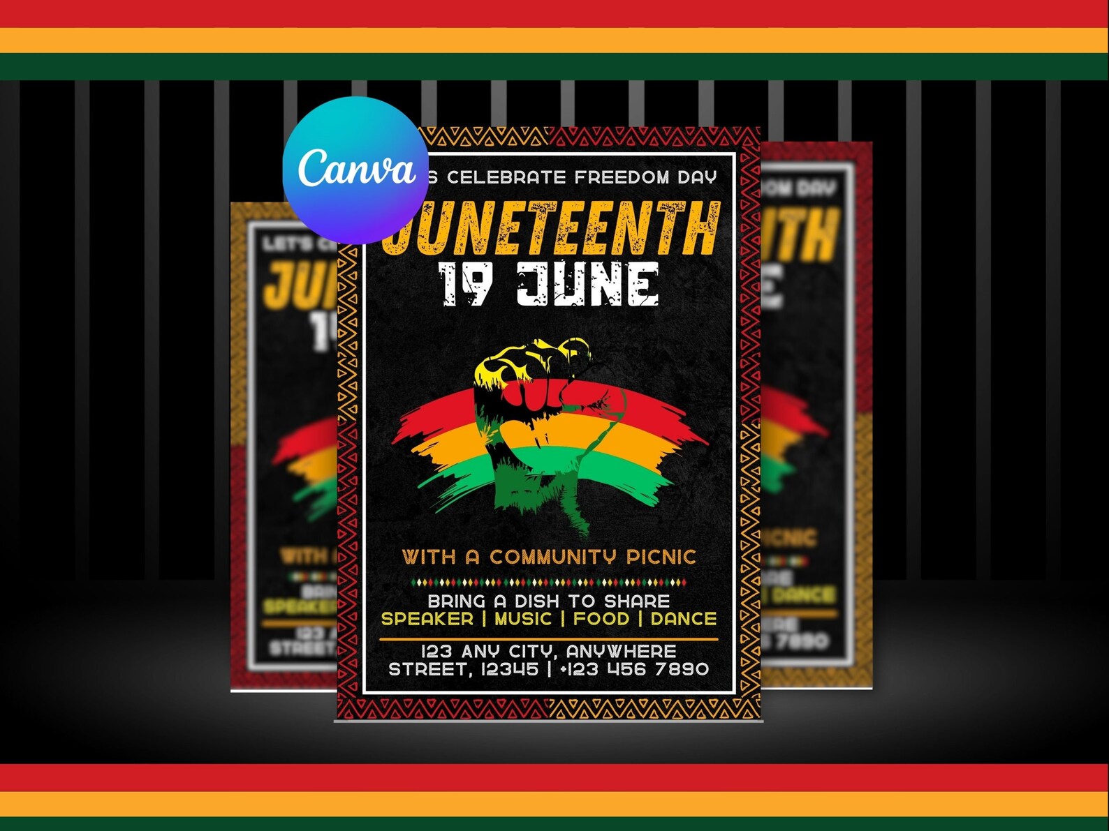 Juneteenth Celebration Invitation, Editable Juneteenth Event Invitation ...