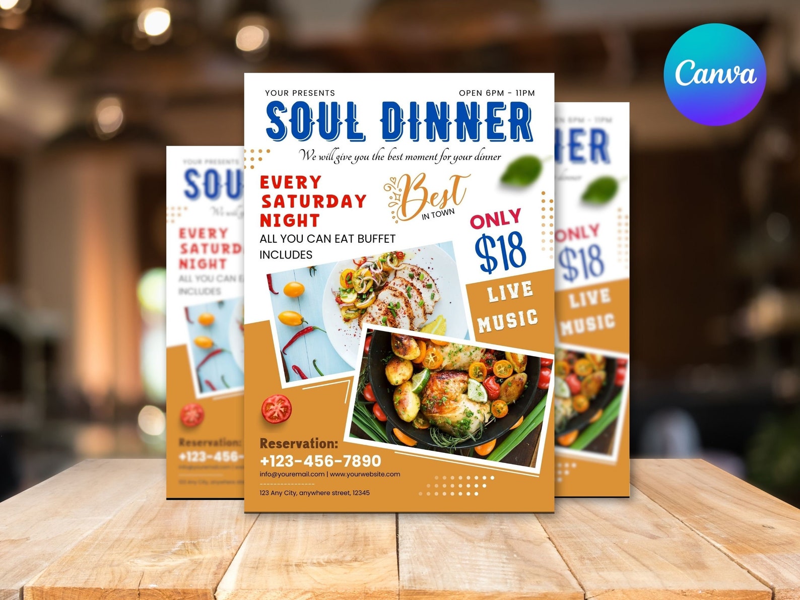Soul Food Dinner Sale Flyer Template Editable Flyer Template - Etsy