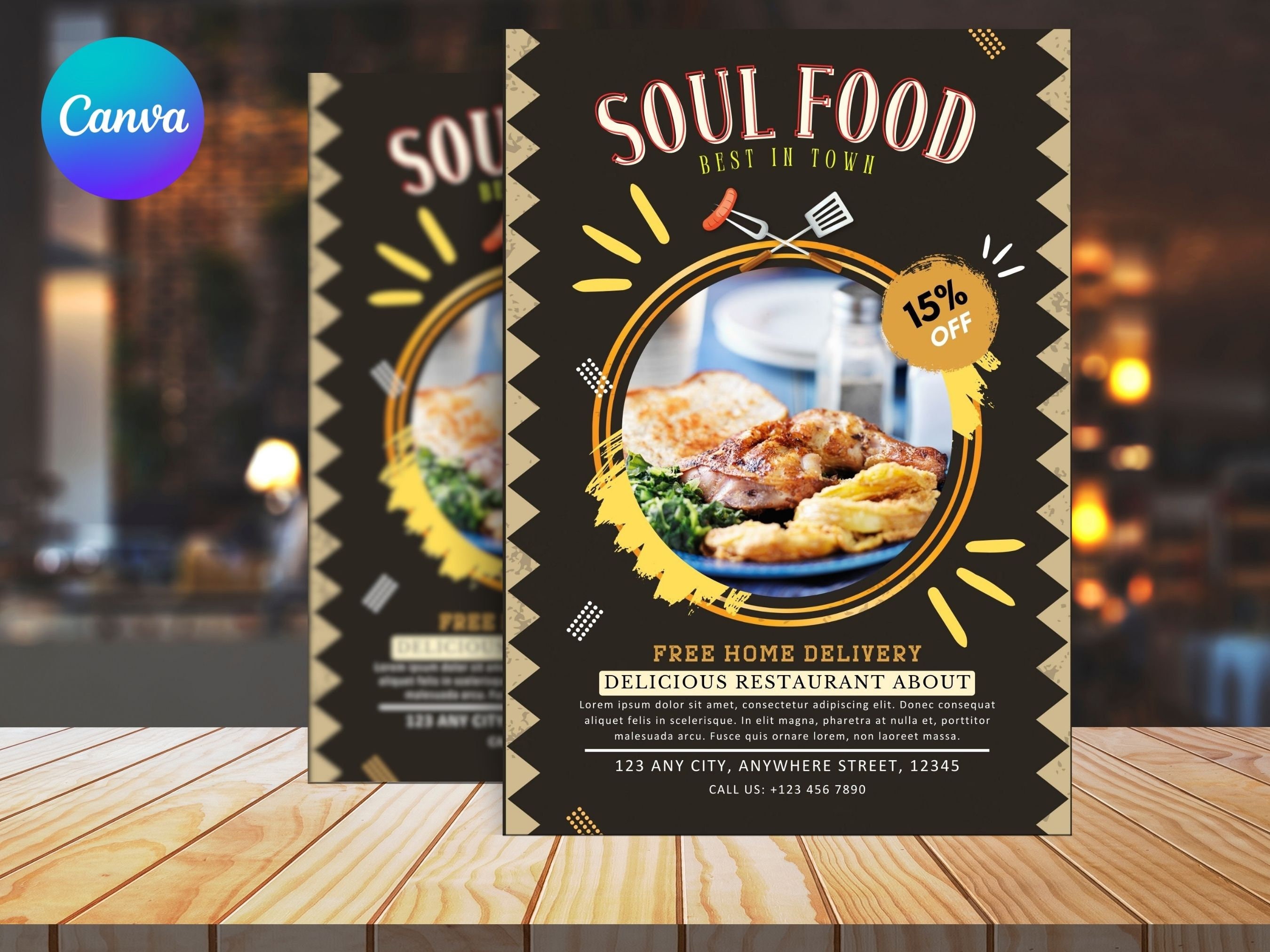 Soul Food Flyer, Soul Food Menu, Dinner Menu, Dinner Special Flyer ...