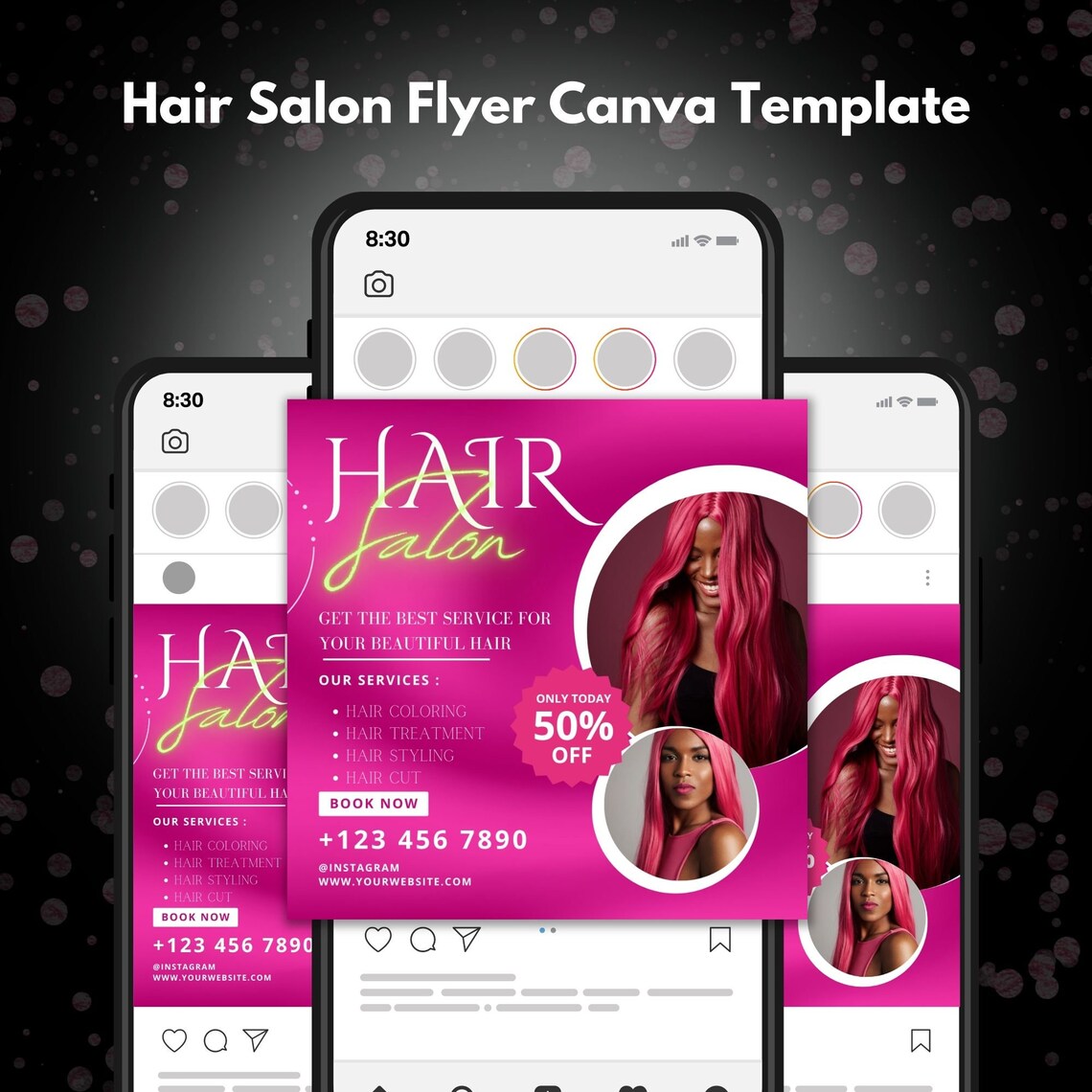 Hair Salon Flyer Hair Stylist Instagram Post Template Hair - Etsy