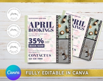 April Bookings Flyer, Book Now Flyer, April Appointment Flyer, April ...