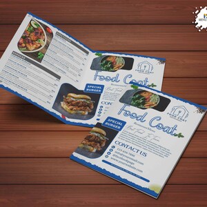 Food Coat Restaurant Menu Bi-fold Template Restaurant Menu Template ...