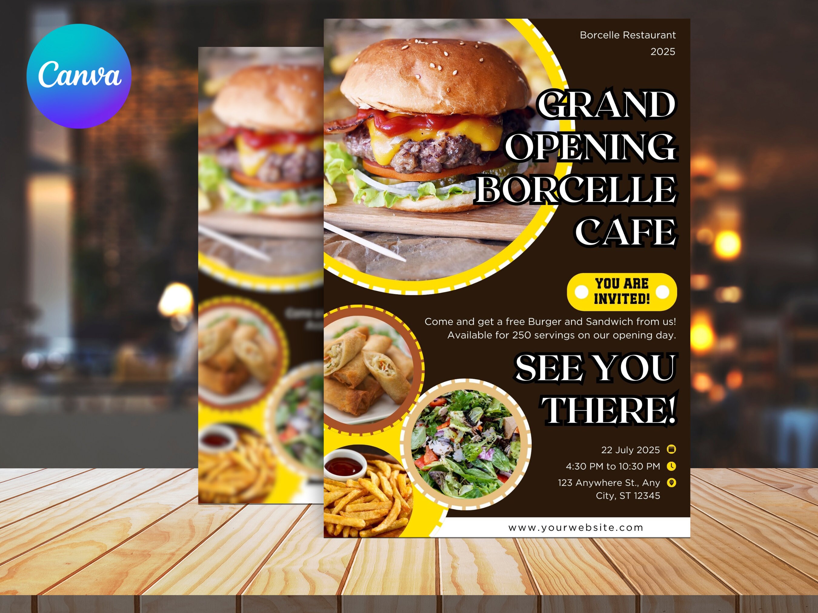Editable Grand Opening Flyer, Editable Canva Us Letter Size Flyer ...